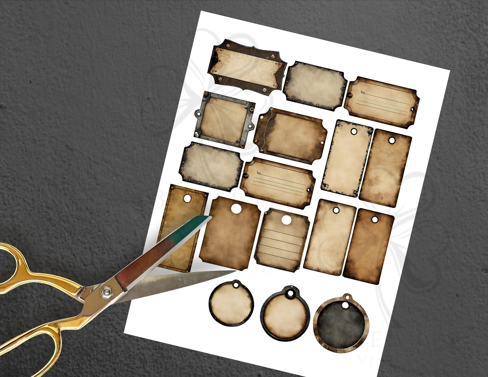 Distress Blank Industrial Labels Writable Steampunk Supplies, Vintage ...