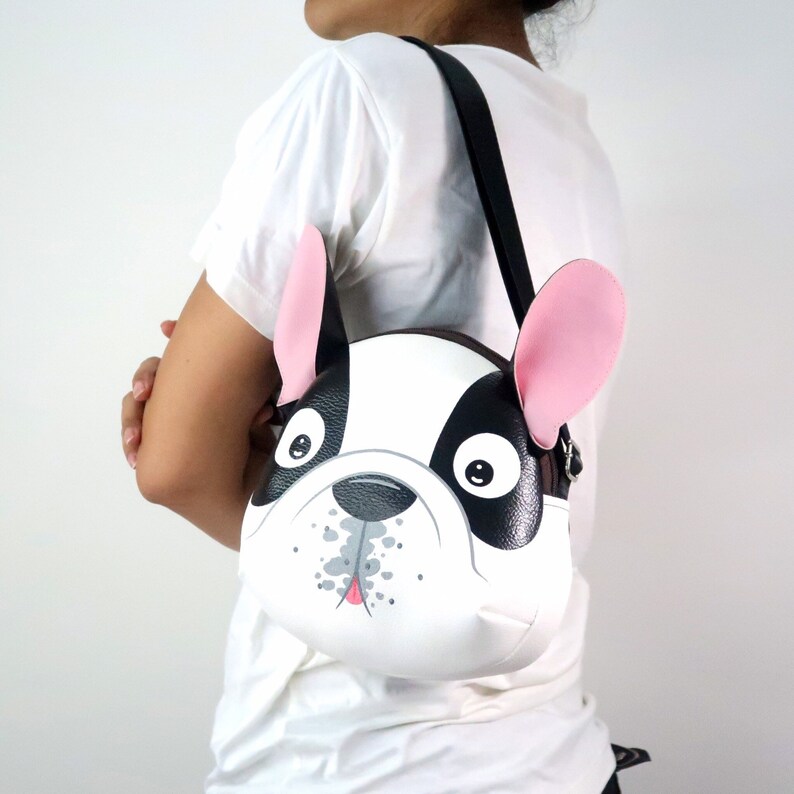 Hand-painted French Bulldog Crossbody Bag: Vegan Leather Dog Mom Gift ...