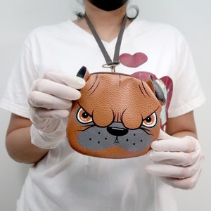 American Pit Bull Coin Purse.hand Painted Bag Small Synthetic Leather ...