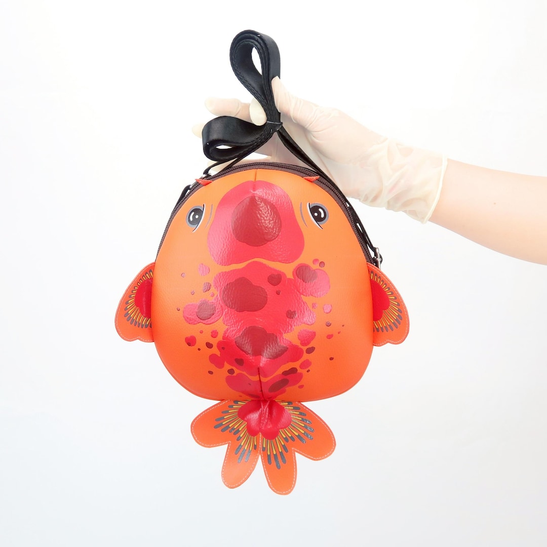 Gold Fish Crossbody Bag - Hand Painted, This Compact Synthetic Leather ...