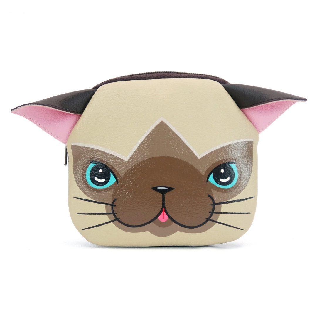 Siamese Cat Coin Purse.hand Painted Bag Small Synthetic Leather ,zipper ...