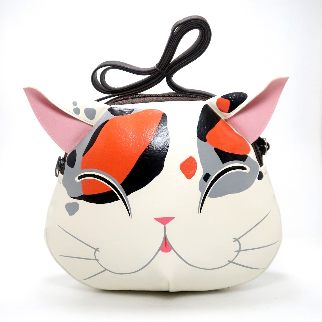 Hand-painted Calico Cat Crossbody Bag: Synthetic Leather Sling Bag - Etsy