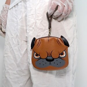 American Pit Bull Coin Purse.hand Painted Bag Small Synthetic Leather ...
