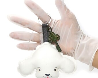 Poodlewhite Dog Keychain - Etsy