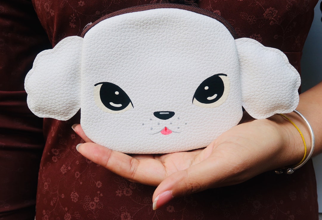 Hand-painted Poodle Coin Purse: Synthetic Leather Card Wallet - Etsy