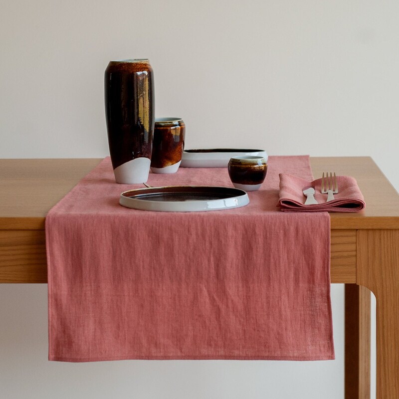Peach Table Runner - Etsy