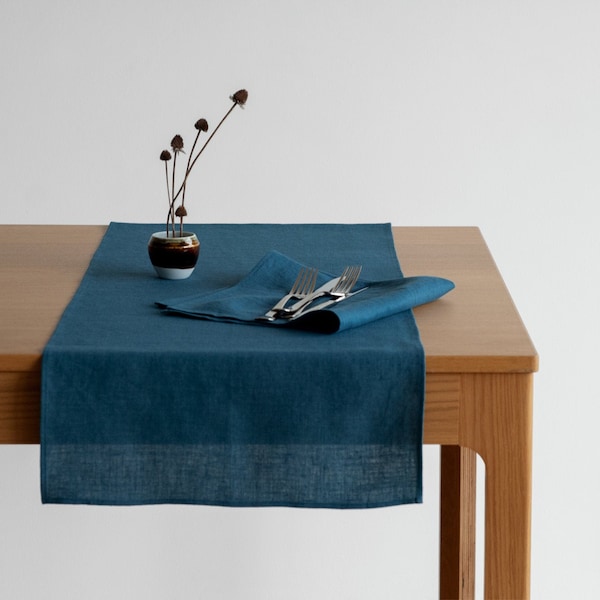 Blue Table Runner - Etsy