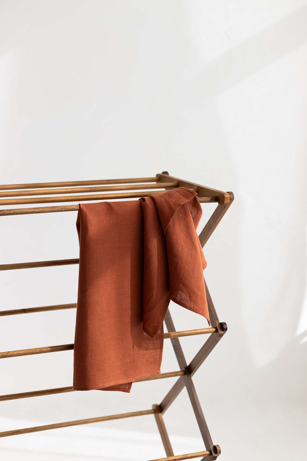 Set of 2 Hand Towels, Rust Tea Towels, Softened Linen Tea Towels ...