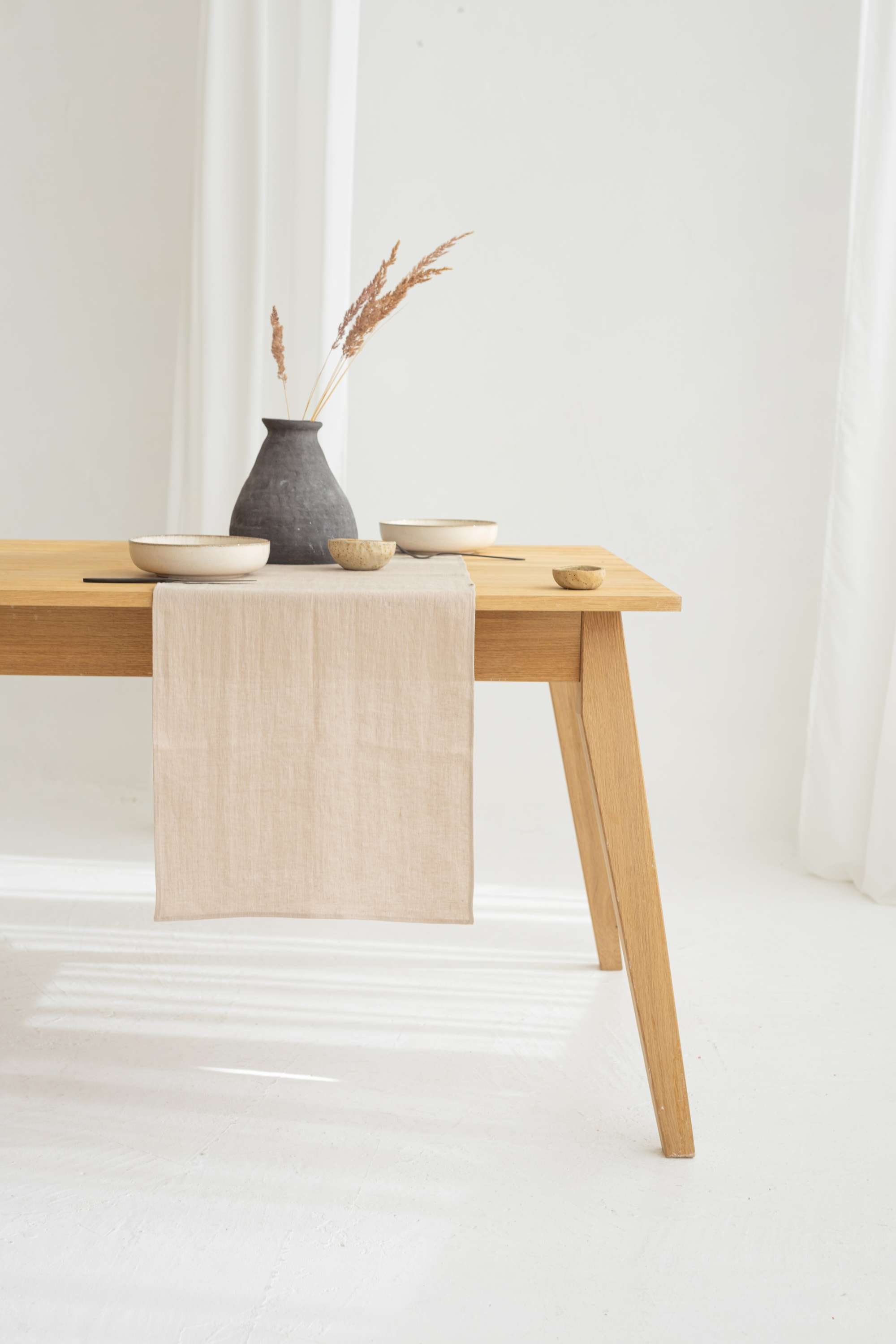 Sand Linen Table Runner, Table Runners for Wedding, Linen Table Runner ...
