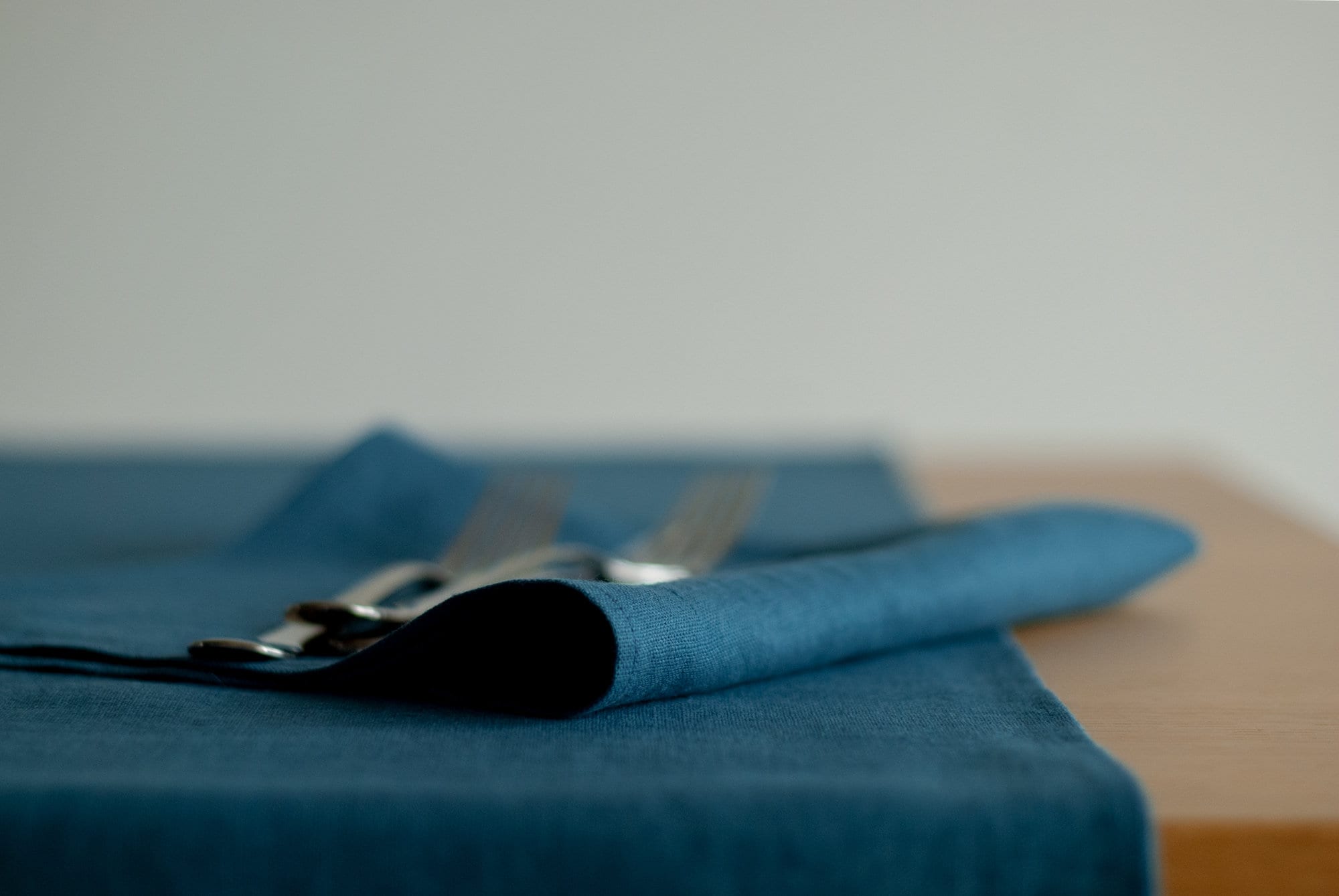 Table Runner, Blue Linen Table Runner, Washed Linen Table Runner, Short ...