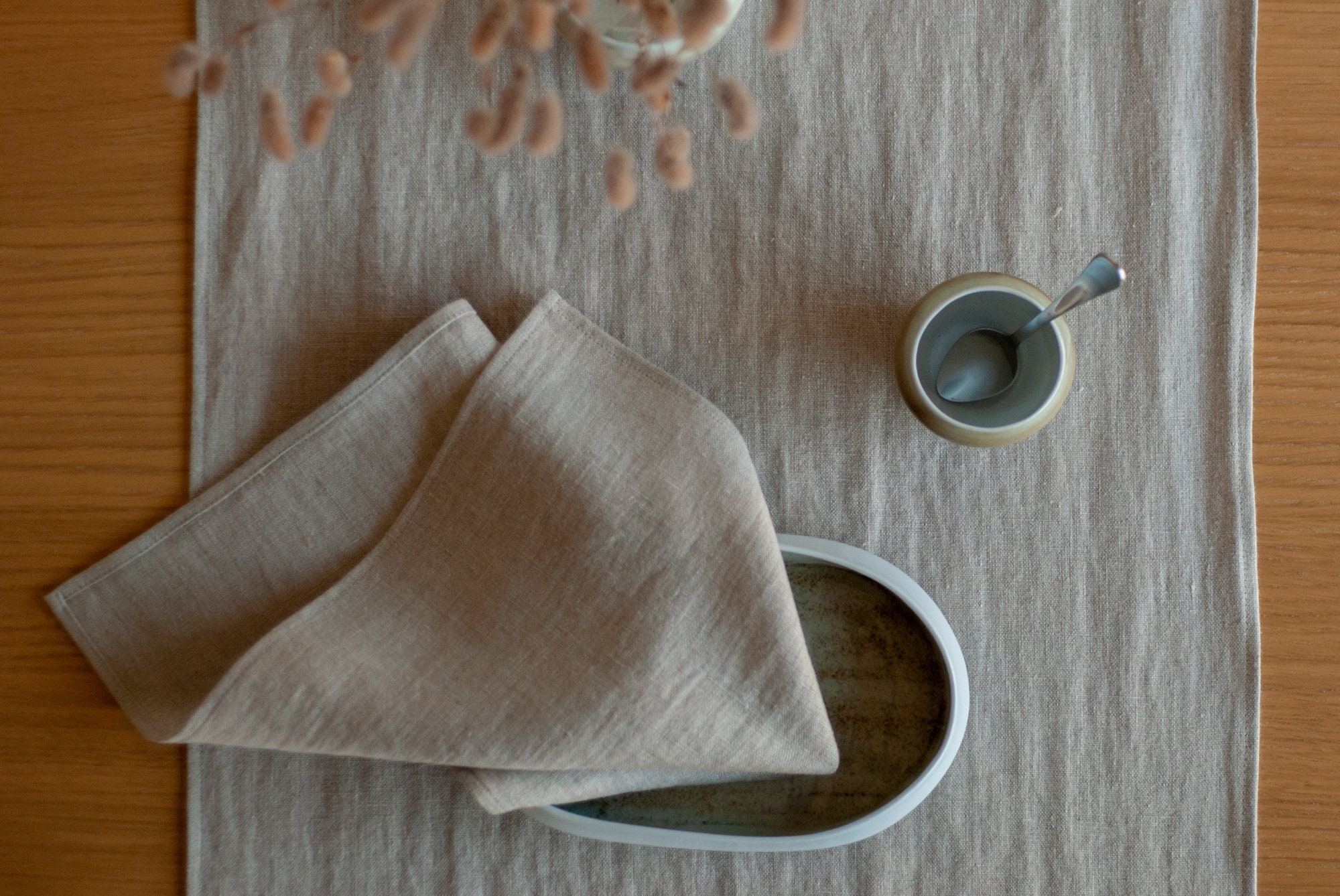 Natural Linen Table Runner Handmade Linen Table Runner Grey - Etsy