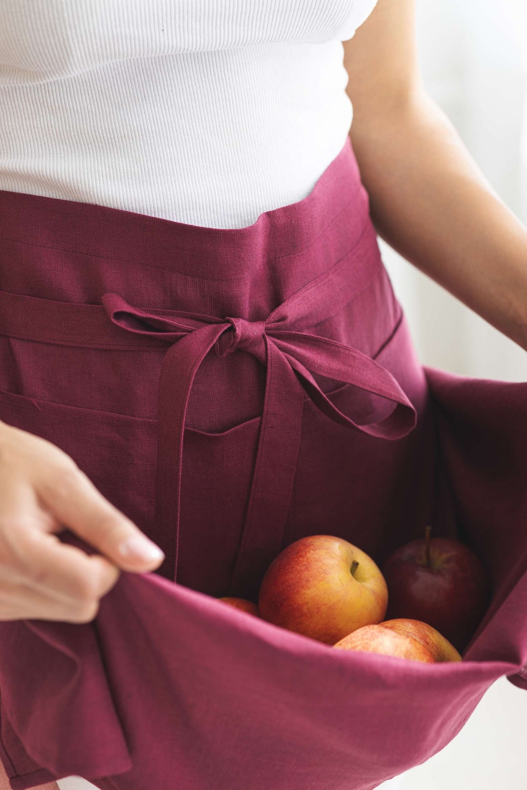 Long Apron, Kitchen Apron, Garçon Linen Apron, Linen Bistro Apron ...