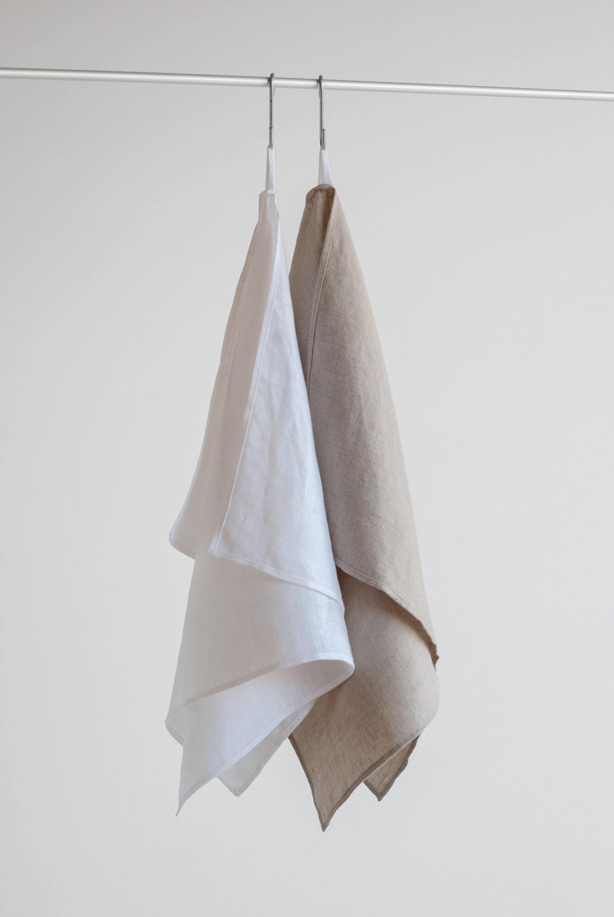 Tea Towel Set Set of 2 Hand Towels Washed Linen Tea Towel - Etsy