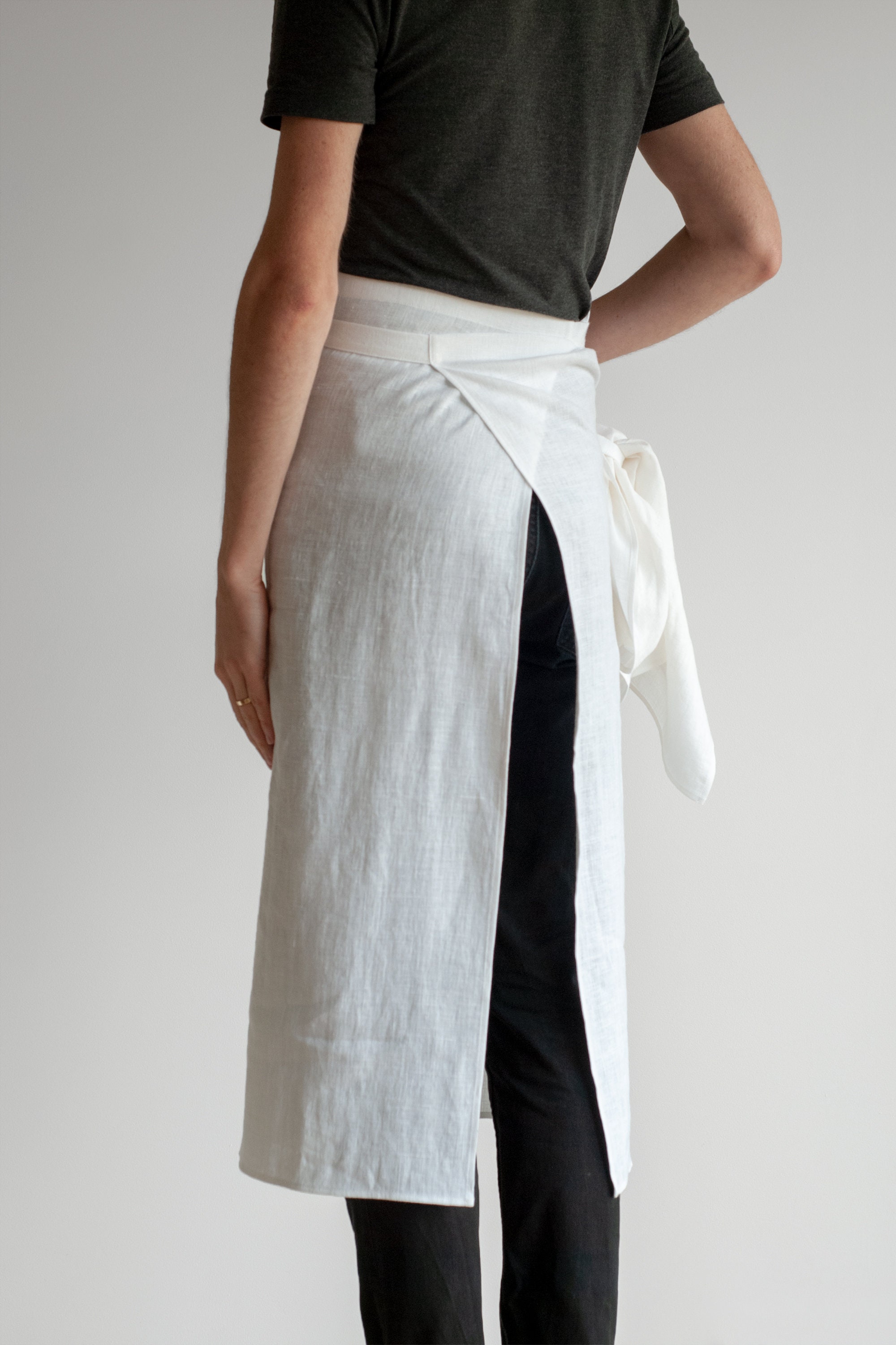 Long Waist Apron Linen Bistro Apron Linen Chef Apron - Etsy