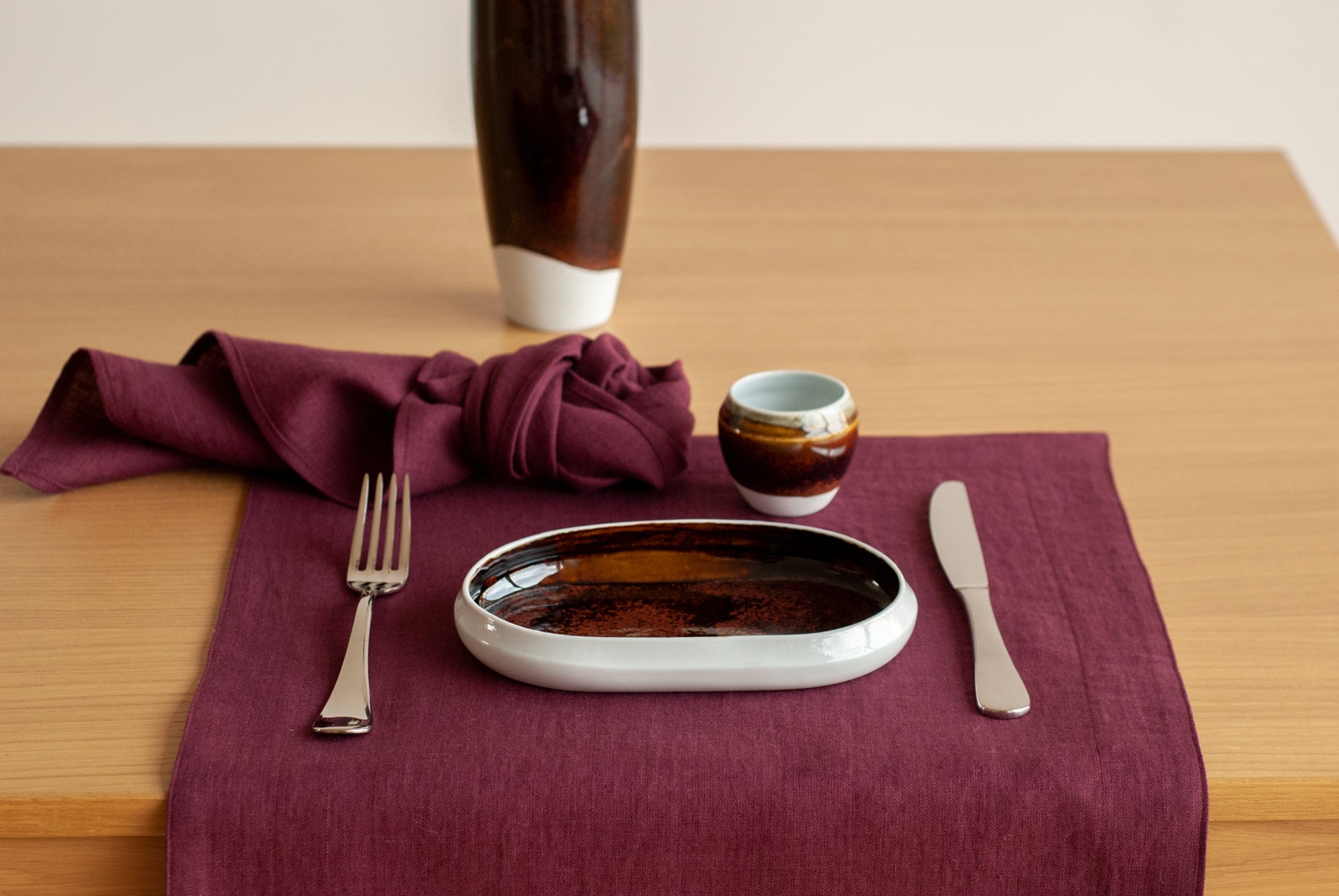 Linen Dinner Napkins, Merlot Linen Napkins, Reusable Napkins, Cloth ...