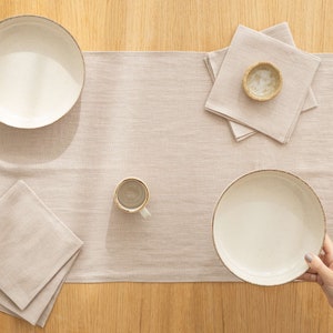 Sand Linen Table Runner, Table Runners for Wedding, Linen Table Runner ...