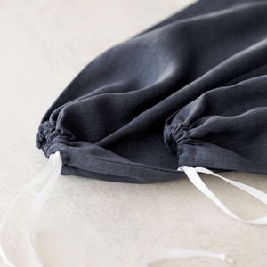 Organic Linen Produce Bag, White Linen Drawstring Bags, Food Storage ...