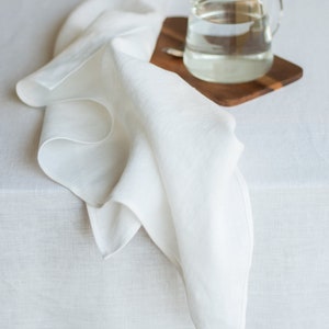 White Tea Towel, Washed Linen Tea Towel, Soft Linen Hand Towels, Pure ...