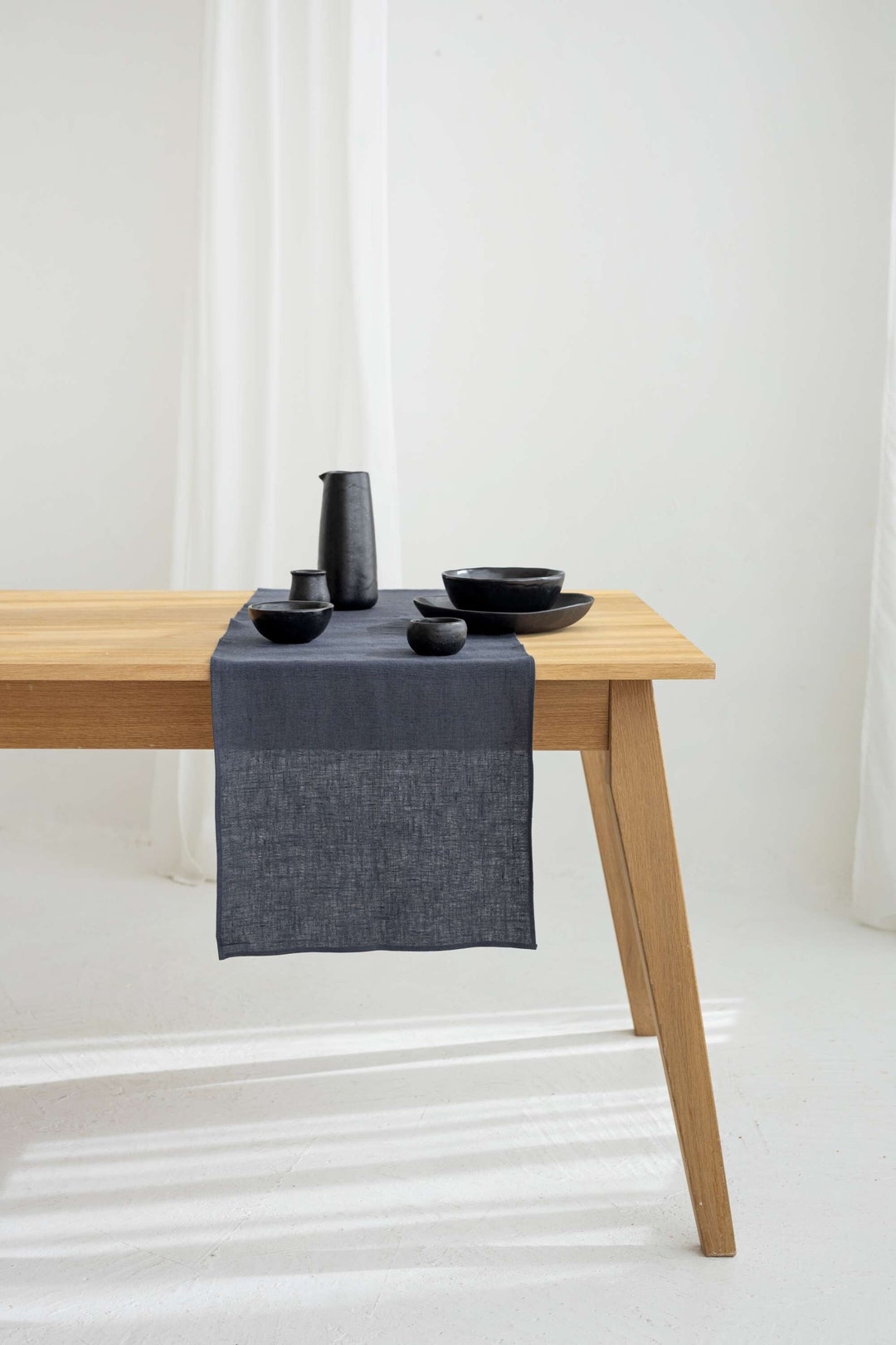 Dark Grey Table Runners, Linen Table Runner, Linen Wedding Table Runner ...