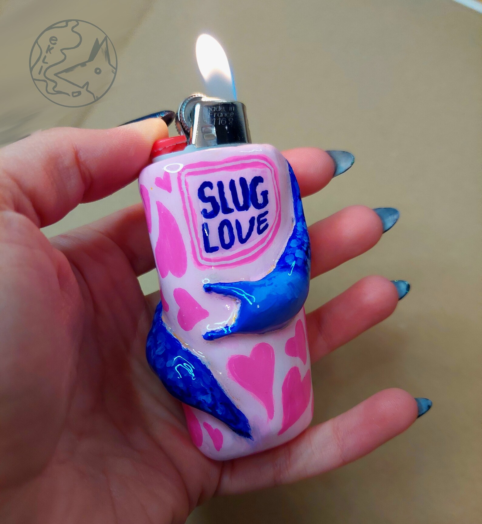 Slug Love Clay Lighter Case/holder/decor/sleeve for Bic Maxi, Clipper ...