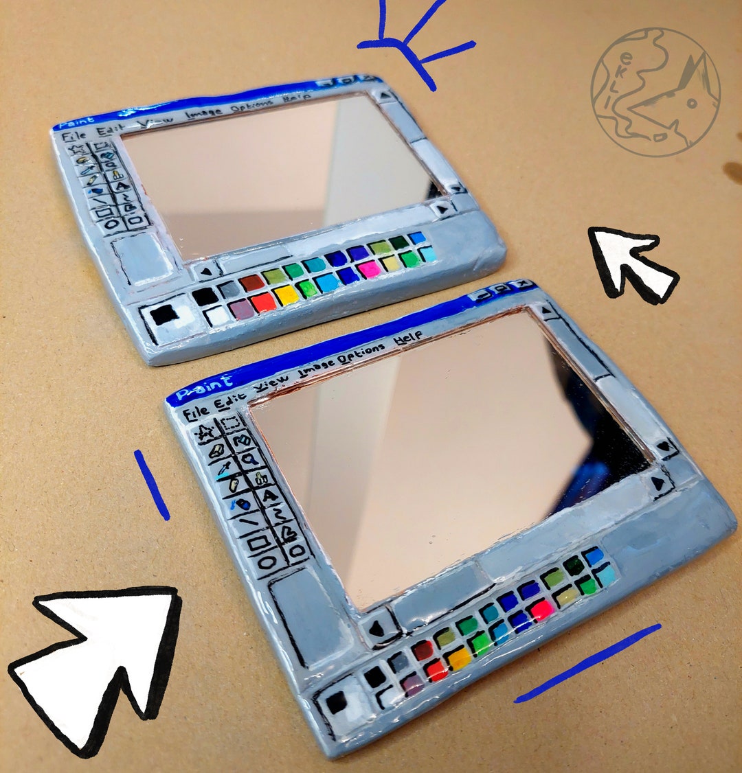 Microsoft ms Paint Clay Mirror for Make Up, Handmade, Home Decor ...