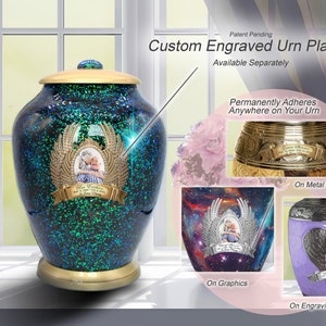 Green Sparkle Cremation Urns for Human Ashes Large XL Small Cremation ...