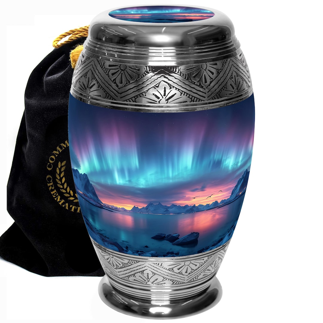 Aurora Borealis Cremation Urn: Hand-engraved Northern Lights Urn - Etsy