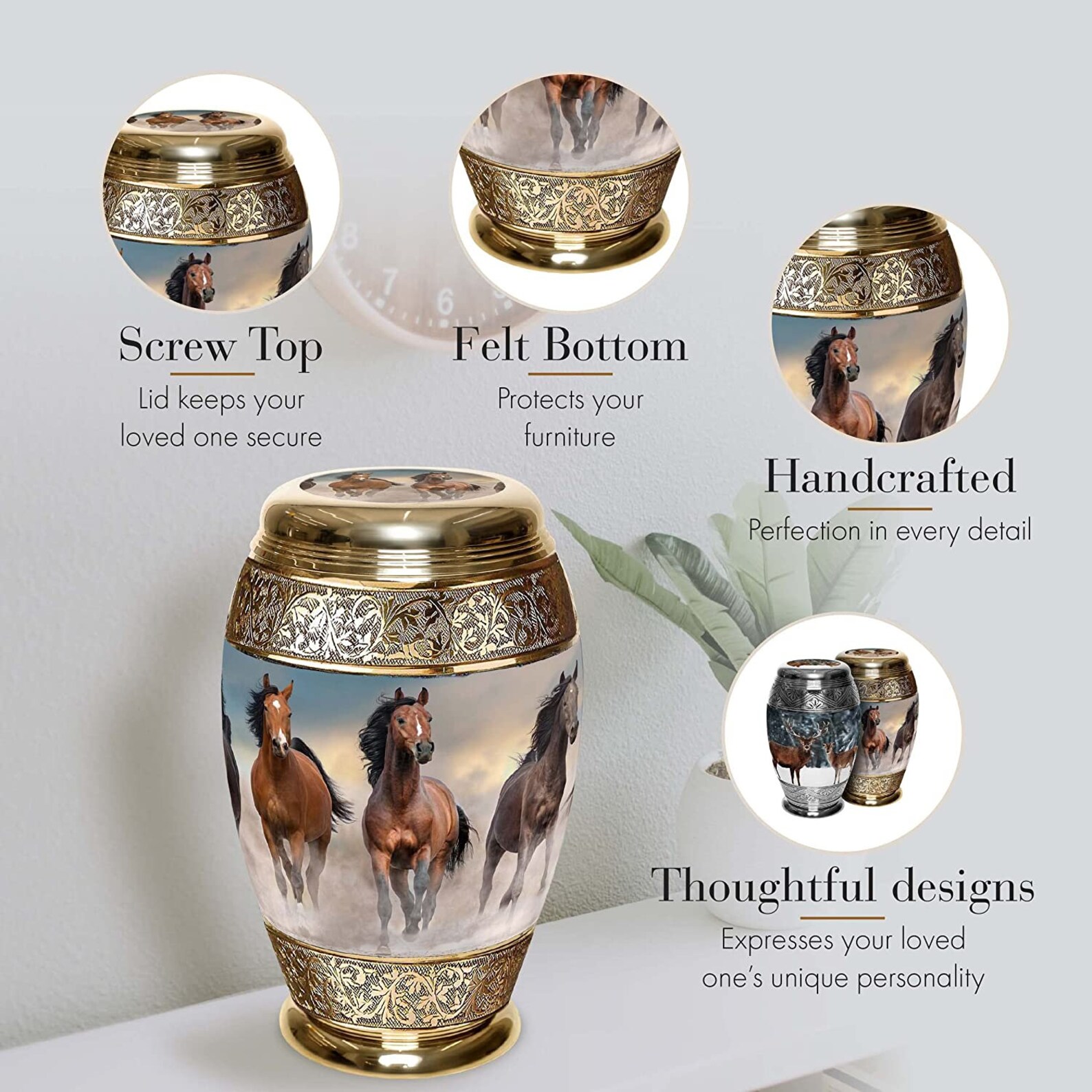 Wild Horses Cremation Urn: Hand-engraved Aluminum Urn for Ashes - Etsy