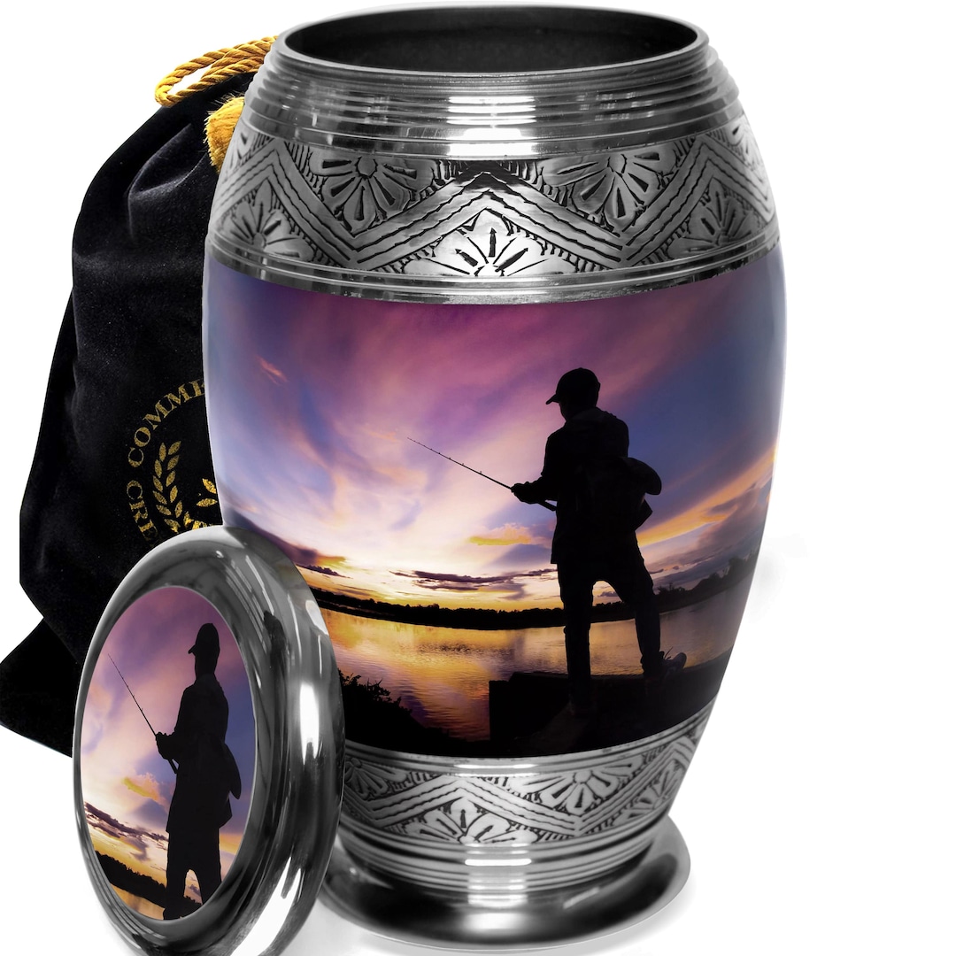 Gone Fishing Cremation Urn: Hand-engraved Aluminum Urn for Ashes - Etsy
