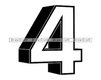 Number 4 Svg Dxf | Etsy