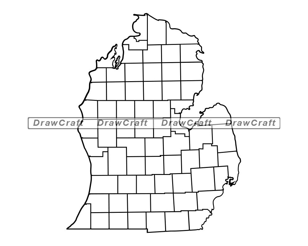 Michigan Lower Peninsula Svg Michigan Svg Michigan Map Svg | Etsy