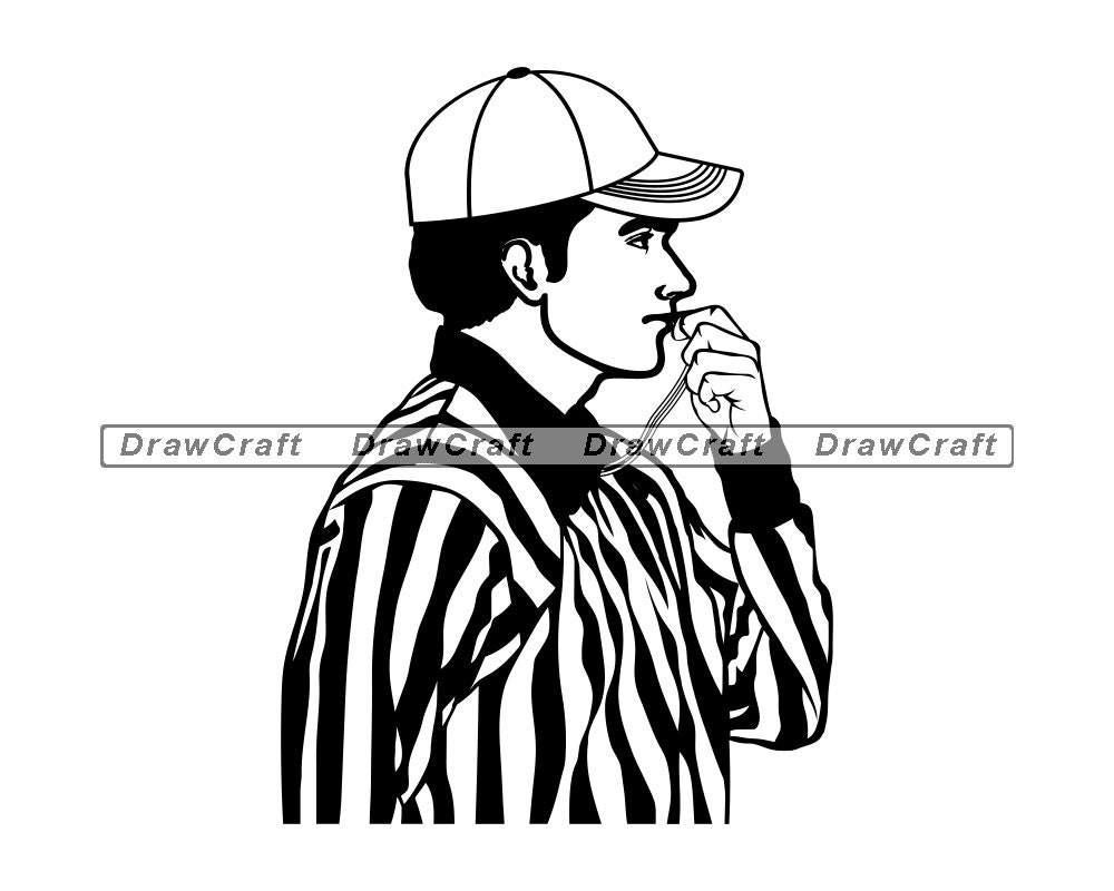 Referee Blowing A Whistle Svg Football Referee Svg Football | Etsy