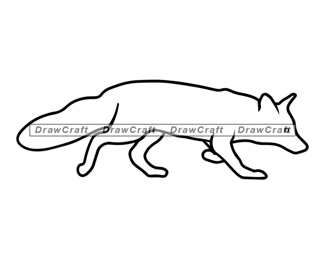Walking Fox Outline Svg Fox Svg Animals Svg Forest | Etsy