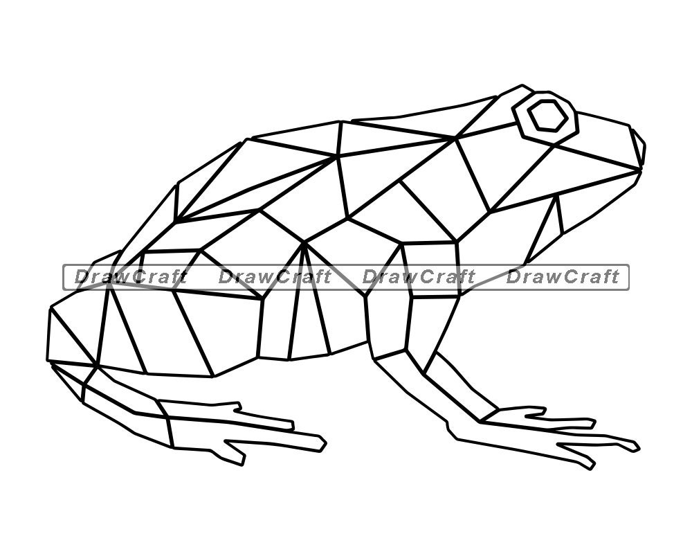Geometric Frog Outline Svg Frog Svg Geometric Animals Svg | Etsy