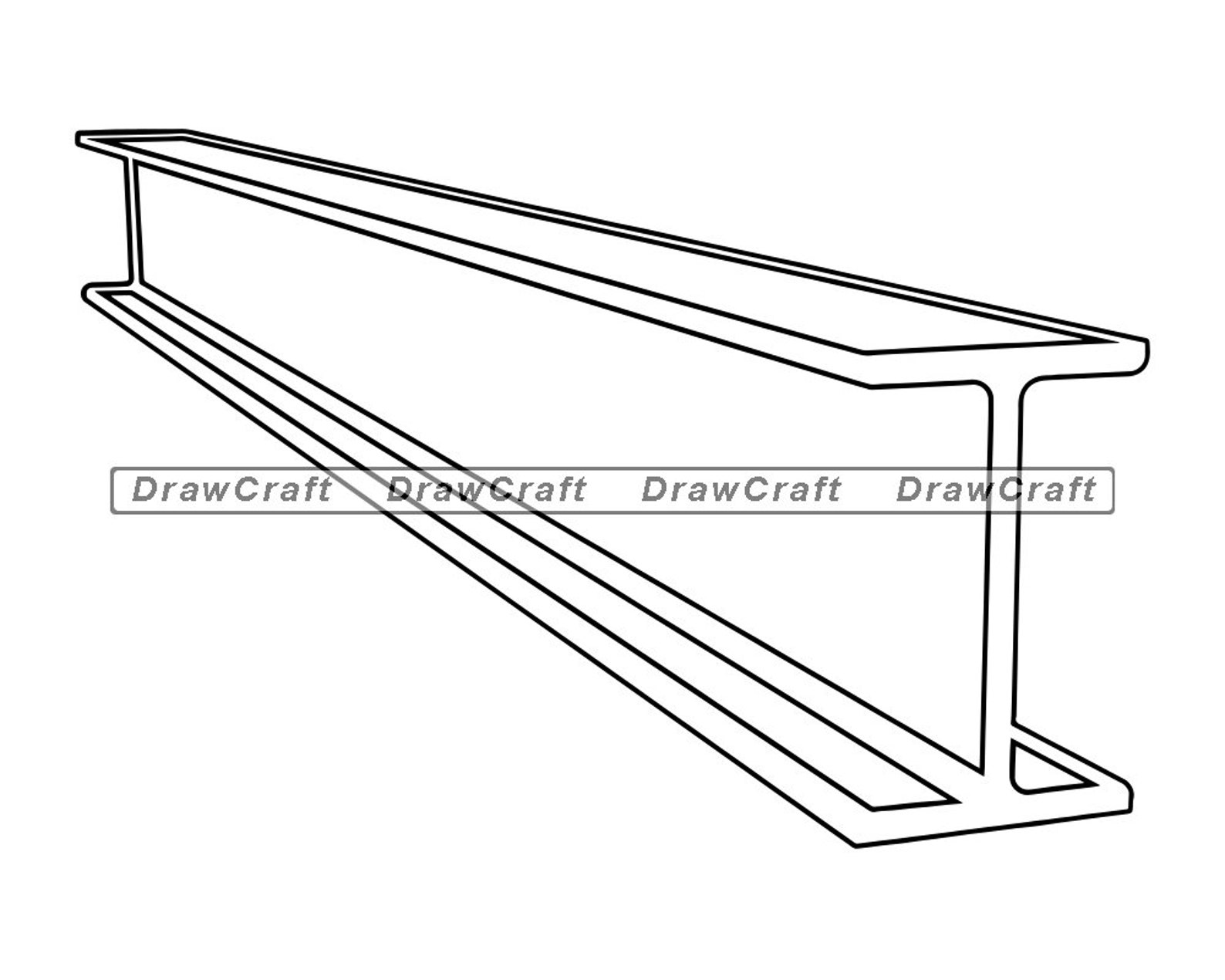 Steel Beam Outline SVG Construction Svg Building Svg | Etsy