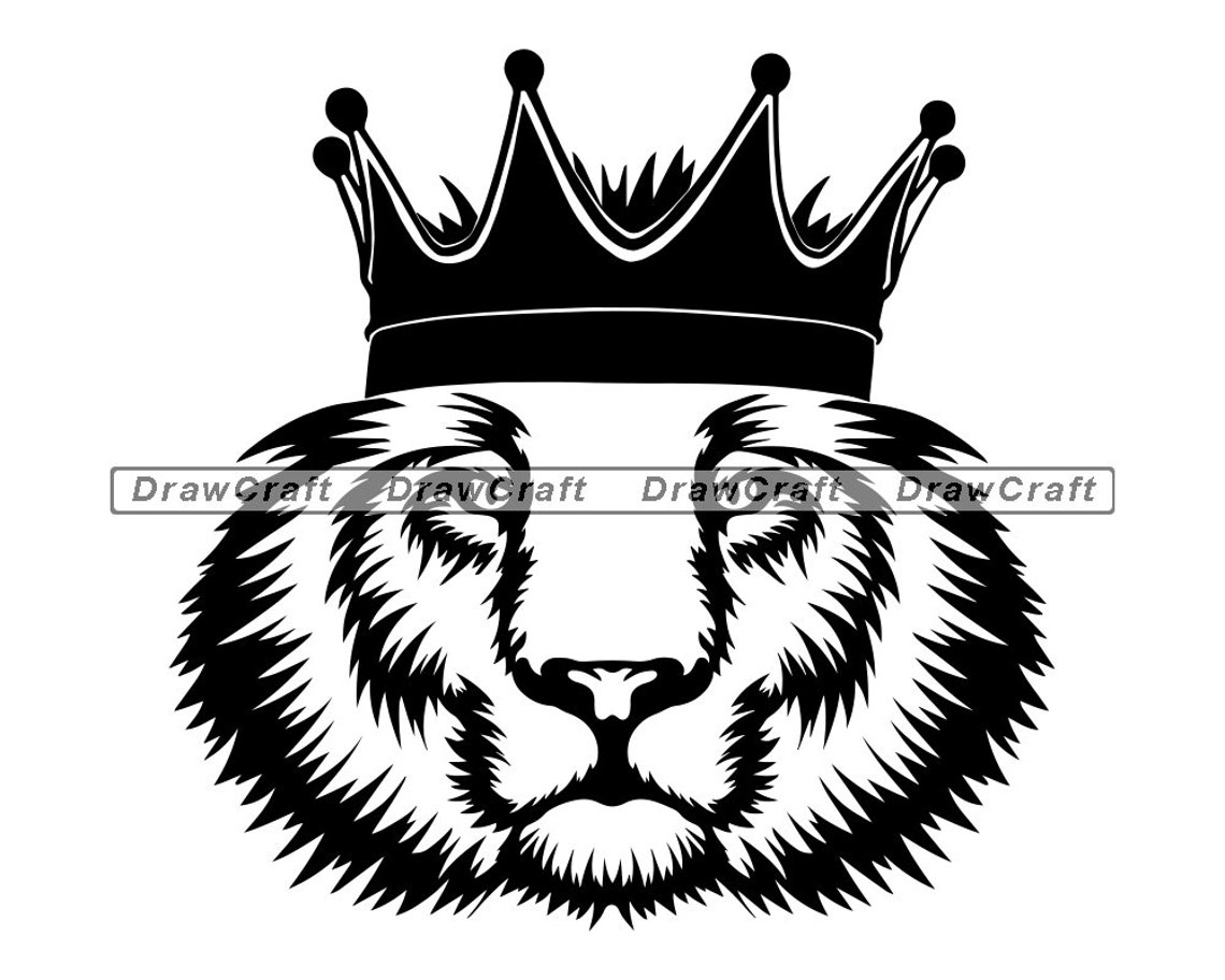 Lion In Crown SVG Lion SVG King Lion SVG Lion Cut Files | Etsy