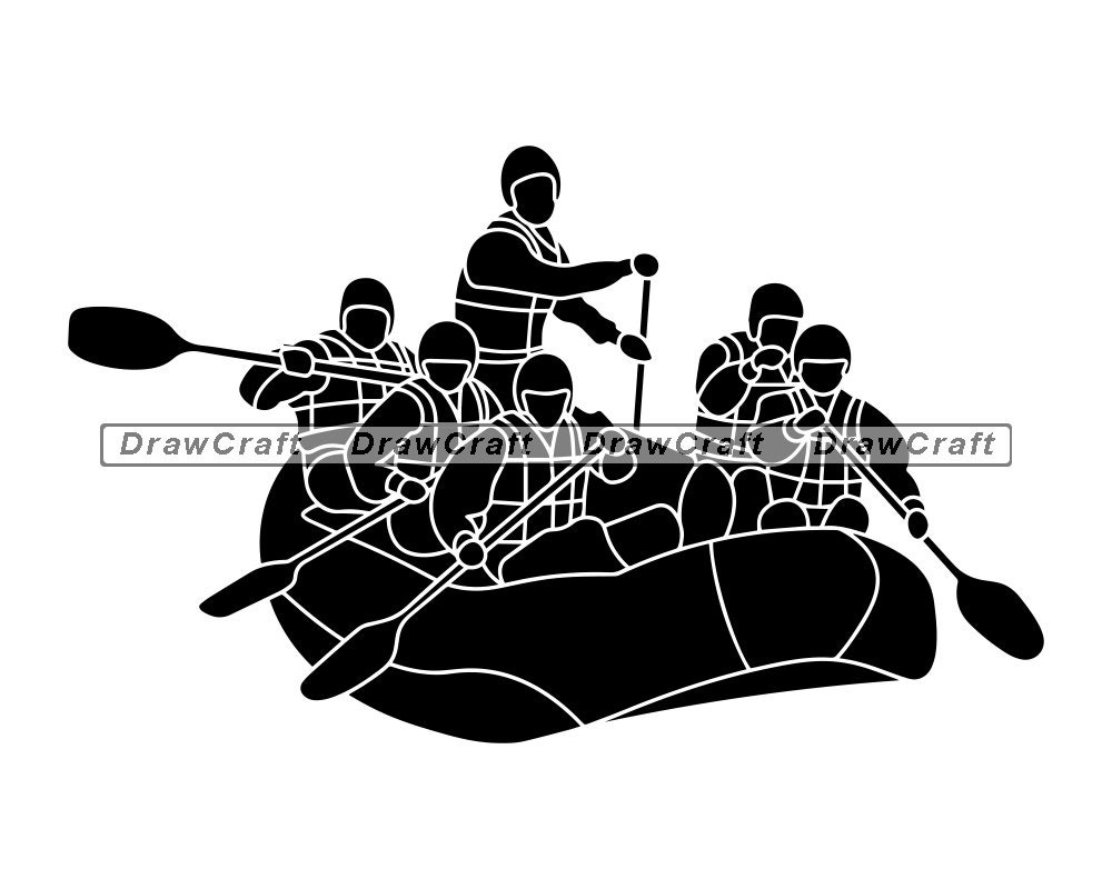 Raft Dxf Raft SVG Raft Outline #2 SVG Boat Svg Raft Cut Files For ...
