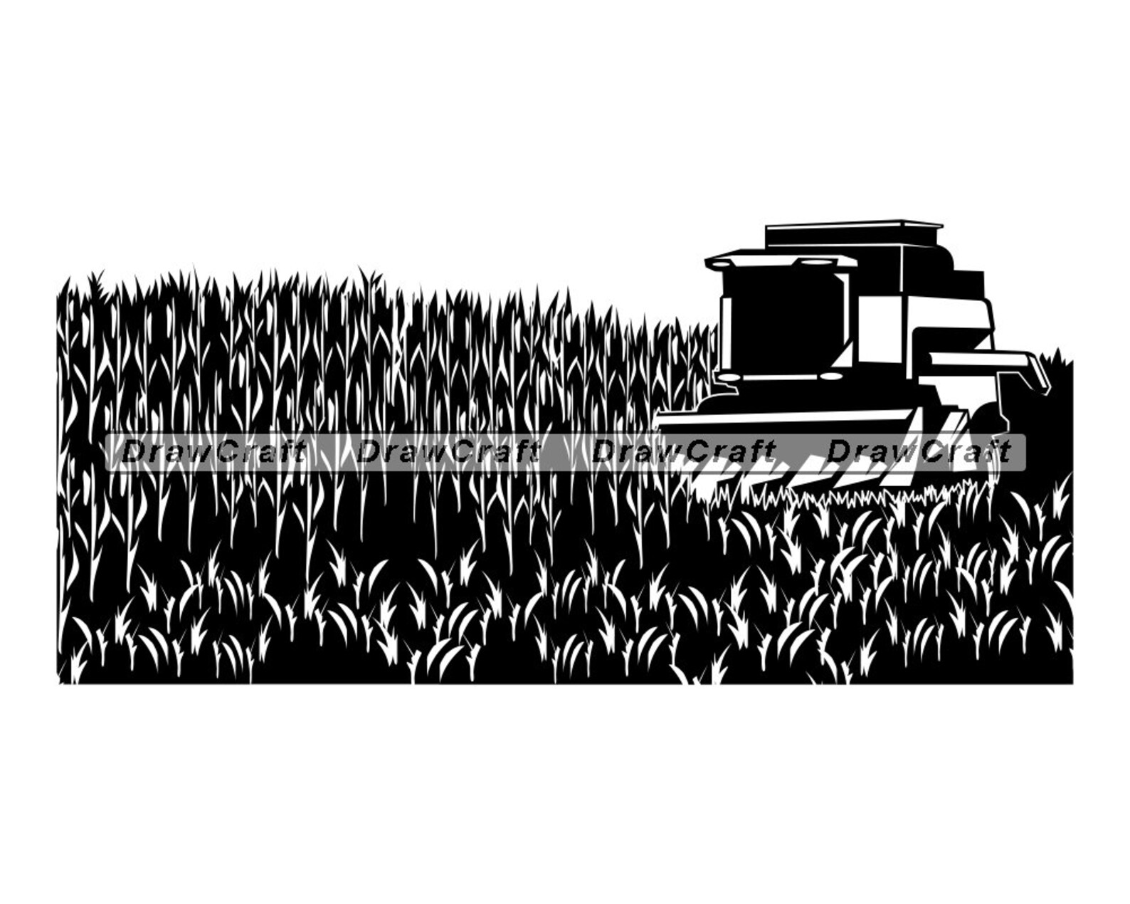 Combine Harvesting Corn Stocks 4 Svg Harvester Svg Combine | Etsy
