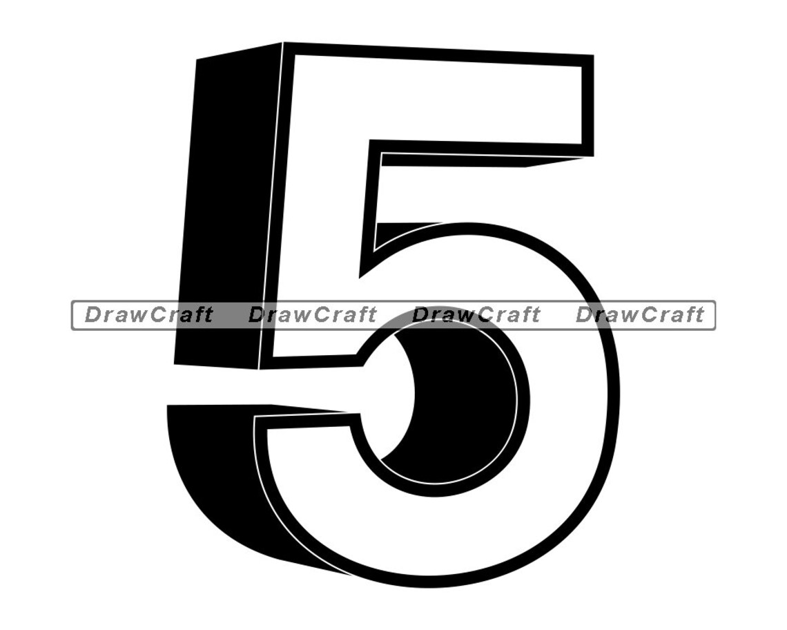 Number Five 3D SVG Number 5 Svg Age Svg Birthday Svg | Etsy