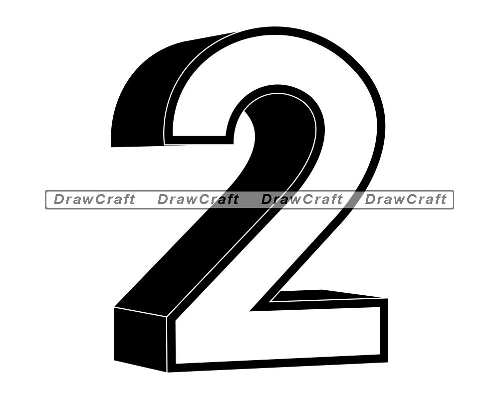 Number Two 3D SVG Number 2 Svg Age Svg Birthday Svg Number | Etsy