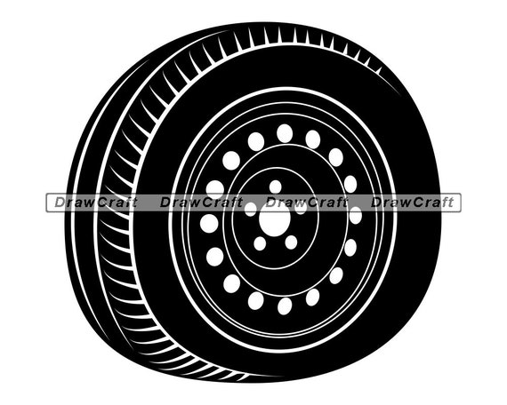 Wheel Clipart Vector Car Tire Svg Wheel Cut Files For Silhouette Wheel ...