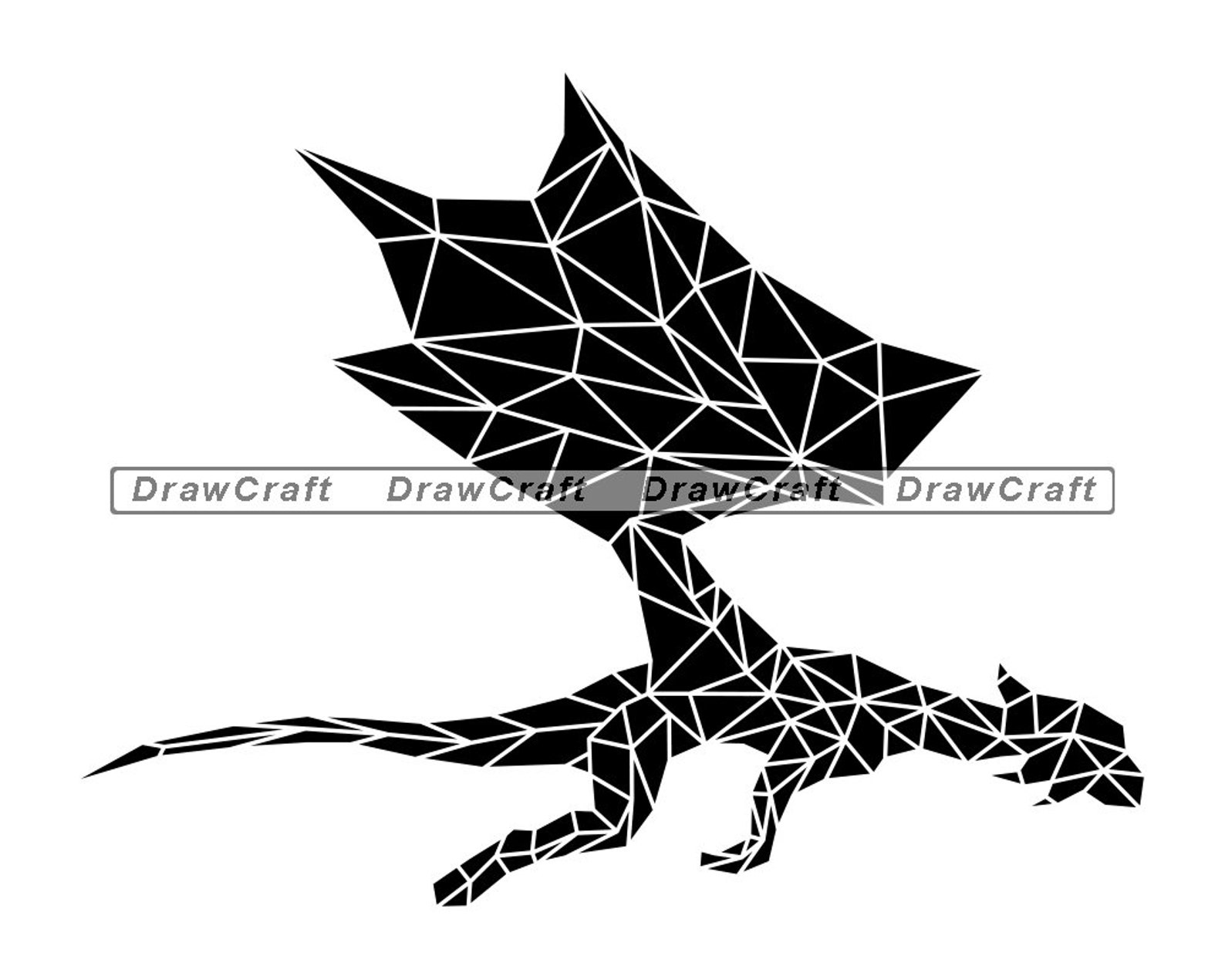 Geometric Dragon Svg Dragon Svg Geometric Animals Svg | Etsy