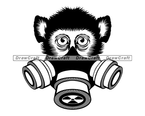 Monkey Gas Mask Svg Monkey Svg Nuclear Svg Radioactive Svg | Etsy
