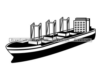 Container Ship Svg | Etsy
