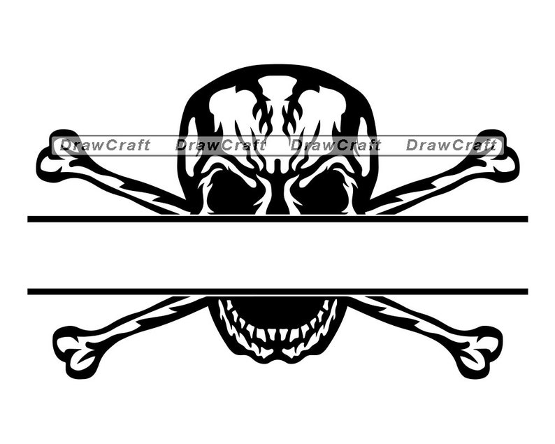 Skull Split Monogram SVG Skull Svg Skull Logo Svg Skull Cut | Etsy