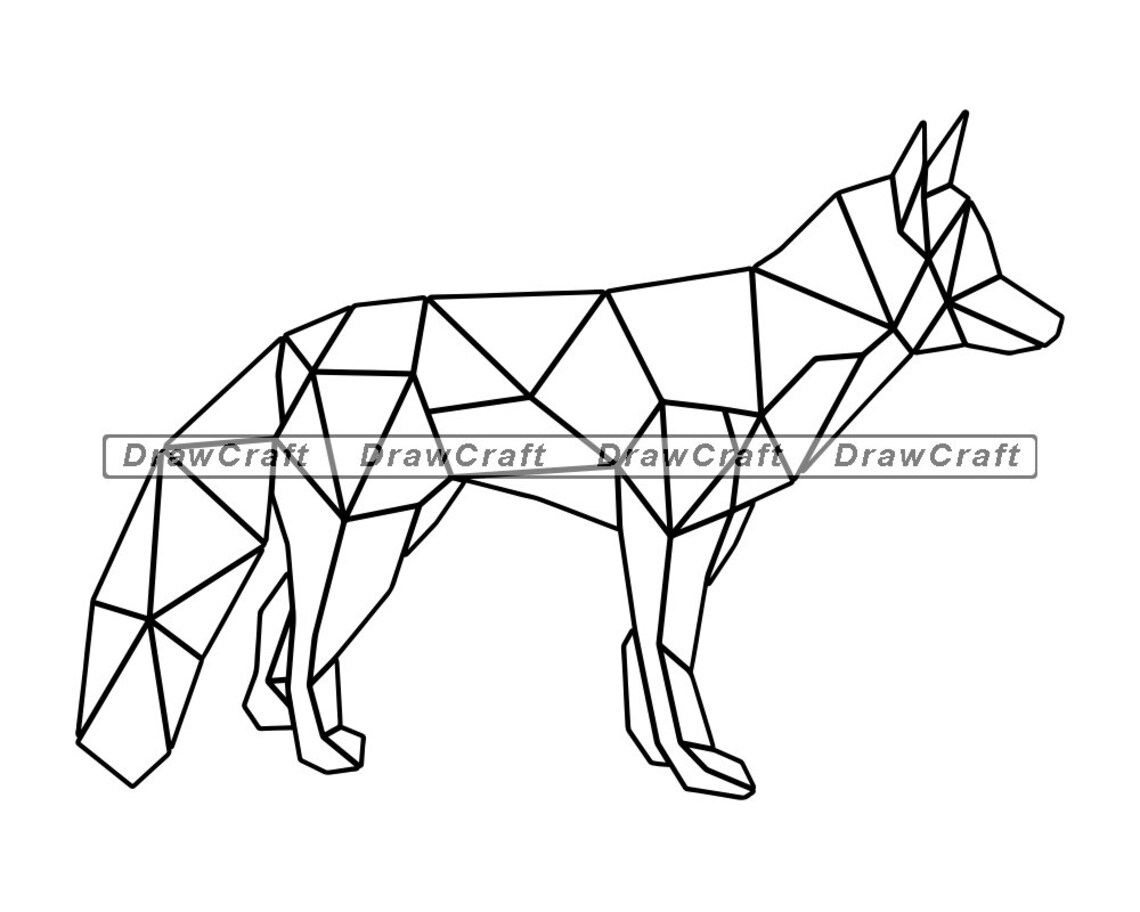 Geometric Fox Outline Svg Fox Svg Geometric Animals Svg | Etsy New Zealand