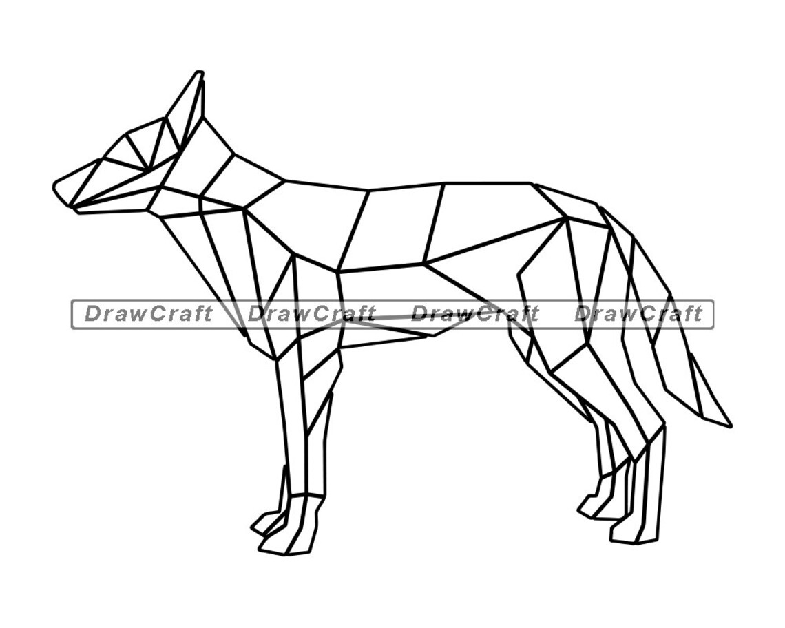 Geometric Coyote Outline Svg Coyote Svg Geometric Animals | Etsy