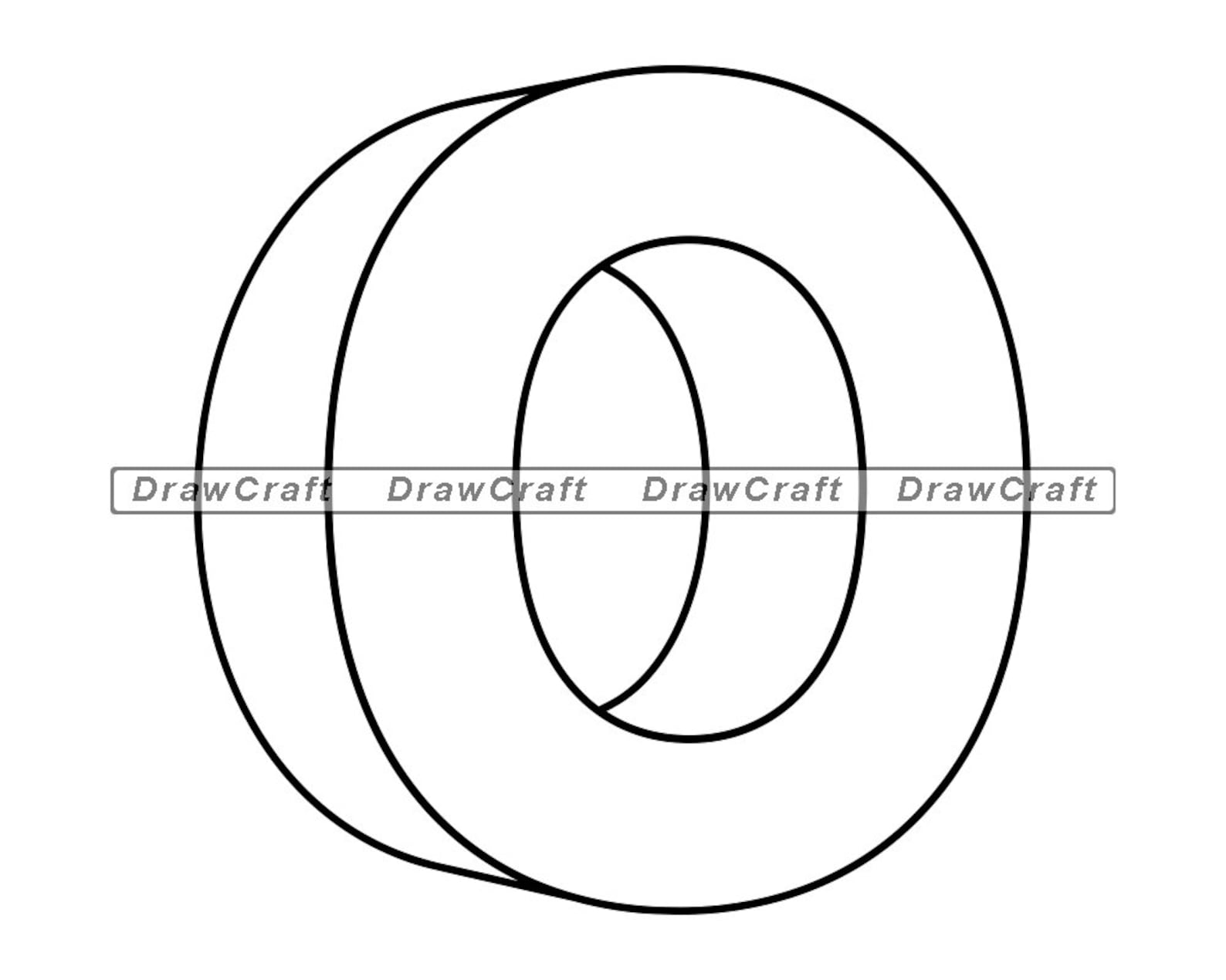 Letter O 3D Outline SVG Letter O Svg Name Svg Birthday Svg | Etsy
