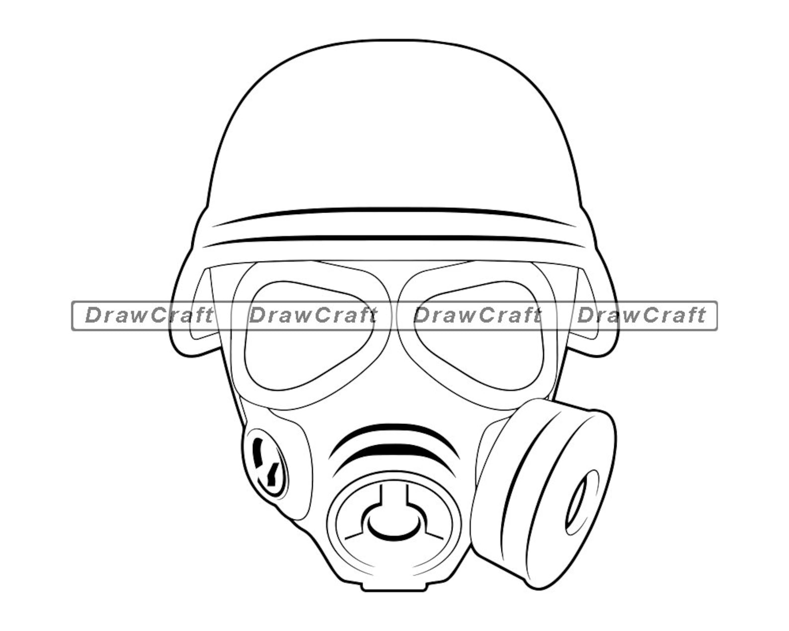 Gas Mask Helmet Outline Svg Gas Mask Svg Radiation Svg | Etsy