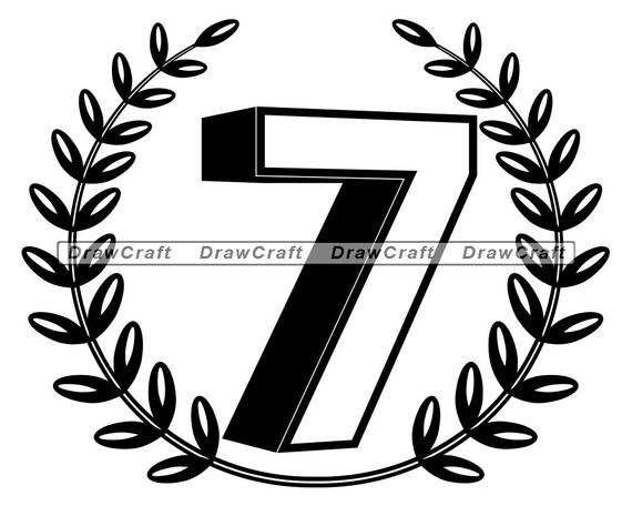 Number 7 Birthday Logo Svg Birthday Logo Svg Number Seven | Etsy